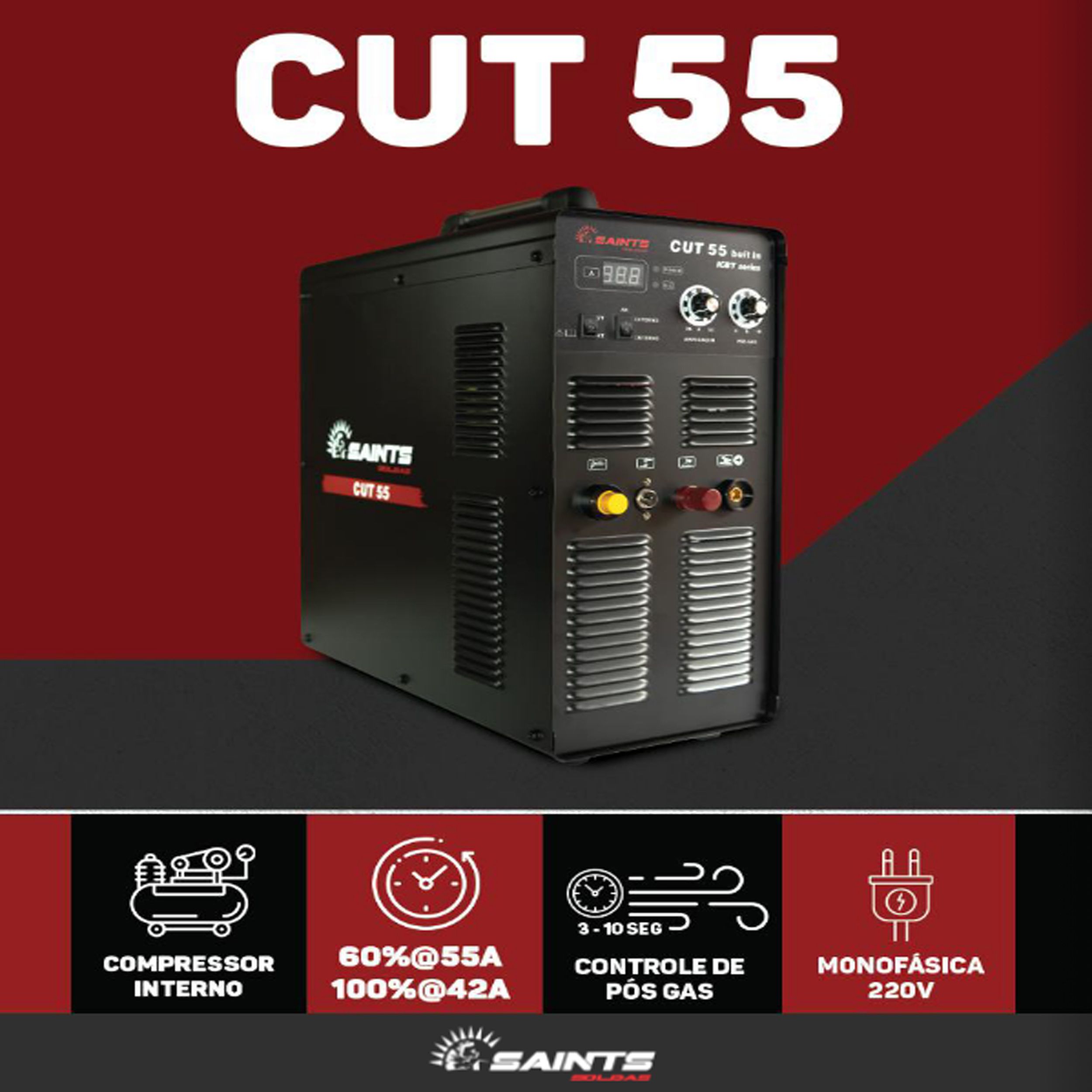 Inversor Corte Plasma Saints Cut55 Compressor Embutido Ns5 ...