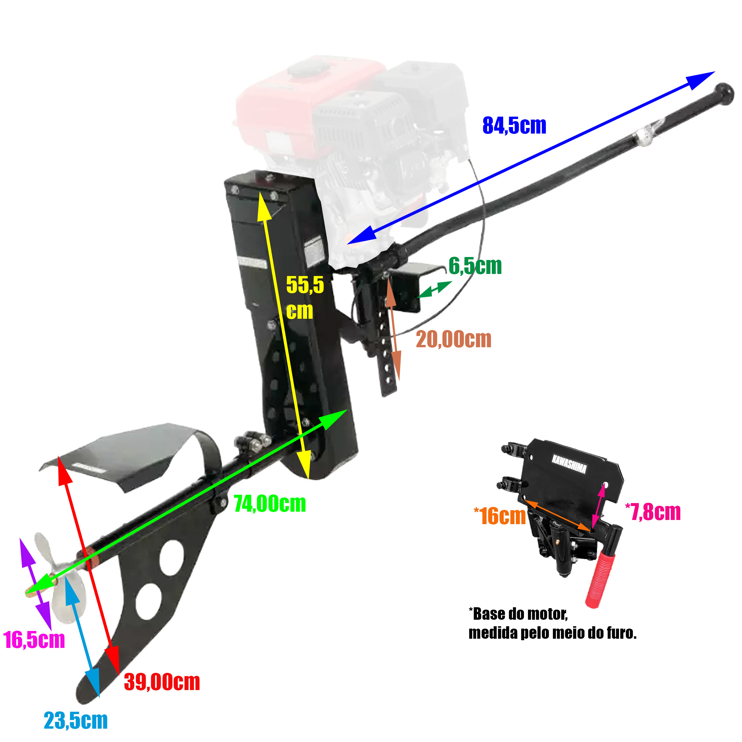 Rabeta Curta Tailandesa Kawashima SM 2707530 Sem Motor 6,5 a 7Hp Rk0 ...