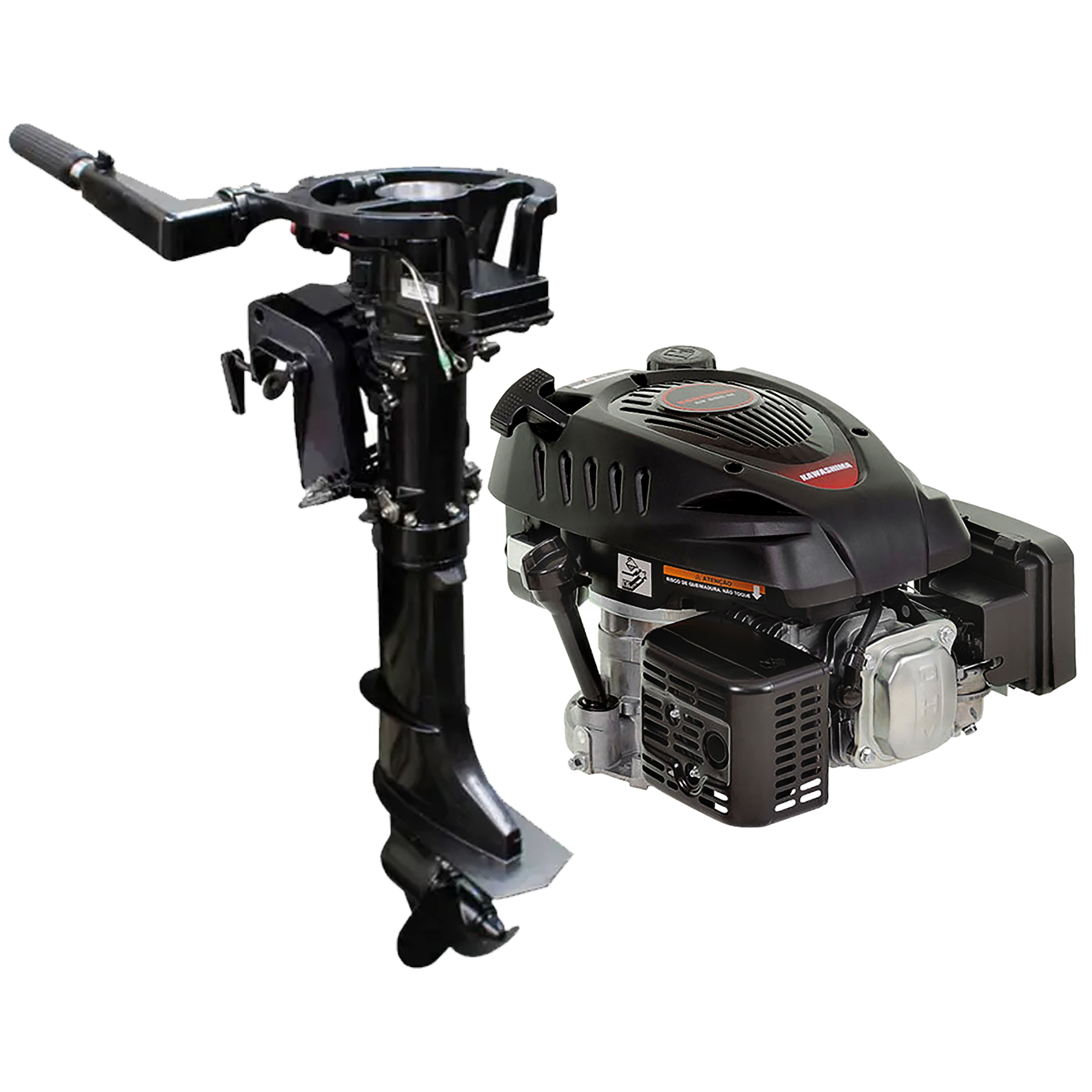 Motor de Popa a Gasolina Kawashima GV600-M 5600635 6hp 4t com Rabeta Marchas Frente Neutro Ré ...