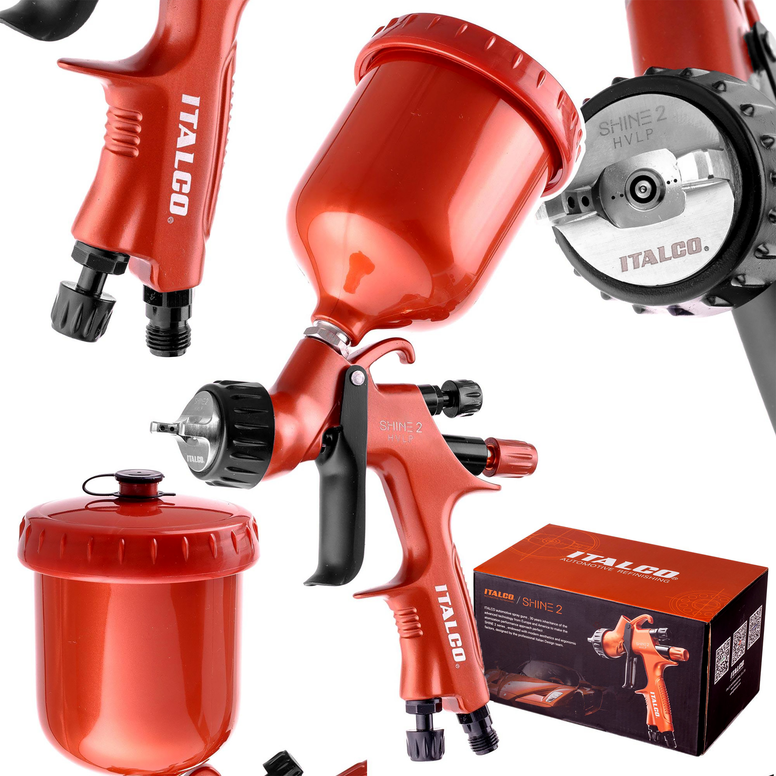 Pistola de Pintura Italco Shine 2 Cobre Premium Hvlp Bico 1,4mm 600ml ...