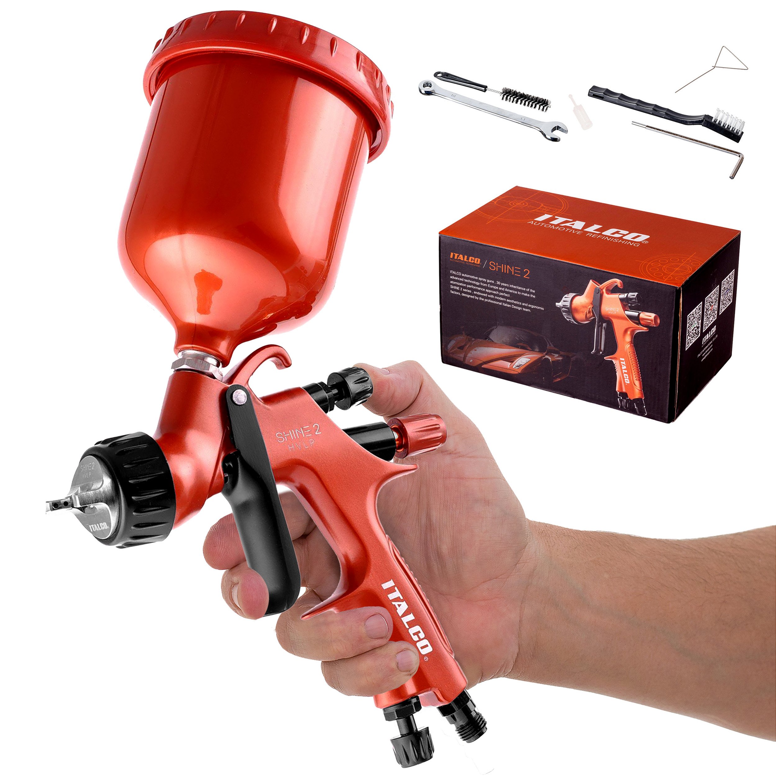 Pistola de Pintura Italco Shine 2 Cobre Premium Hvlp Bico 1,4mm 600ml ...