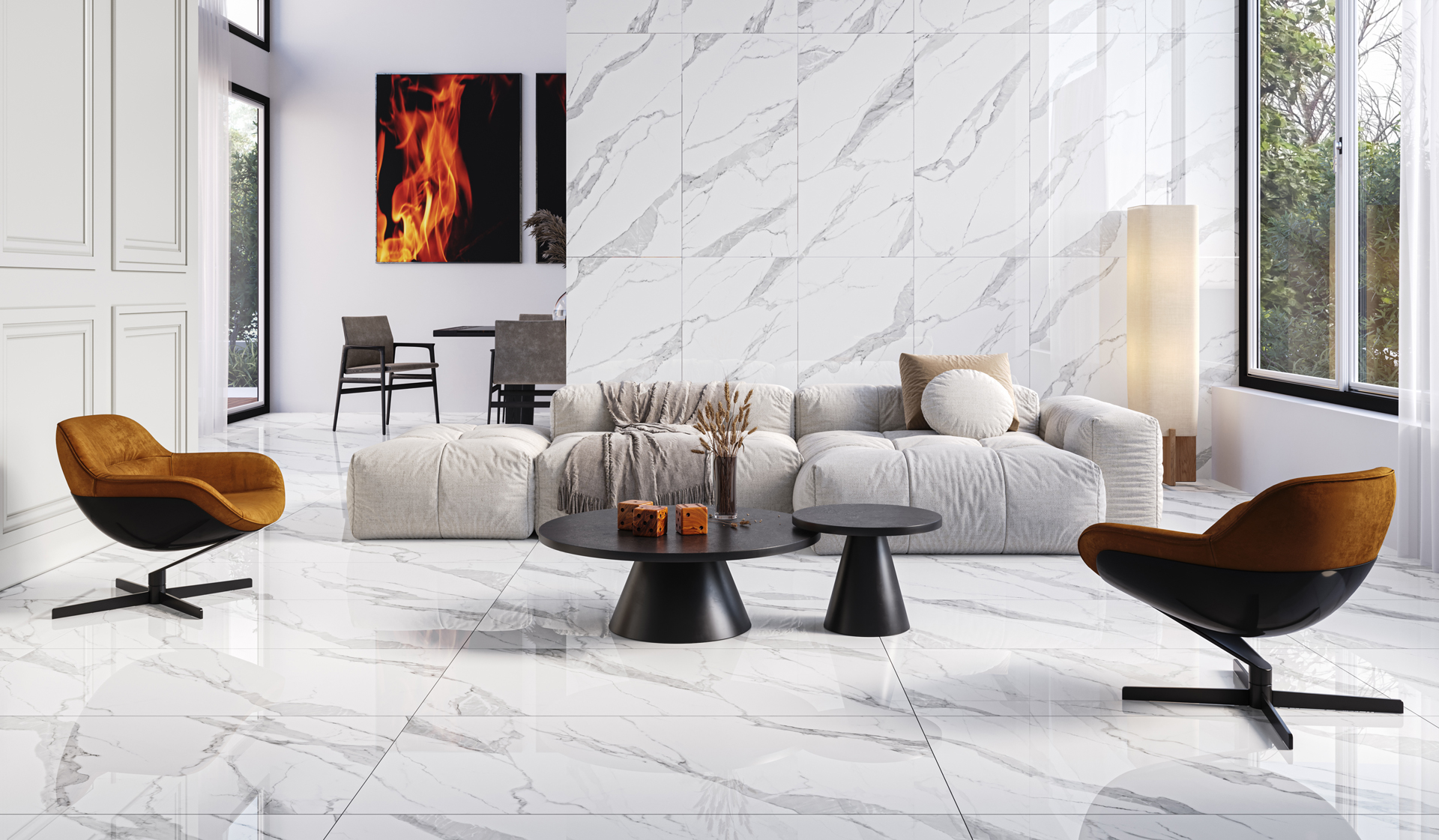 Piso Cerâmico Calacata Royale 62x119cm - Revestimento para Piso ...