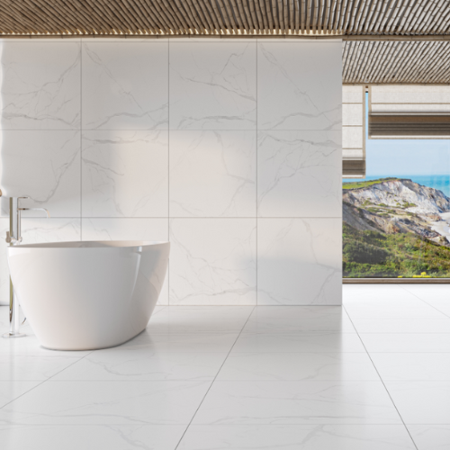 Porcelanato Acetinado Max Carrara Gioia Satiny 71x71cm Embramaco - Original Pedras