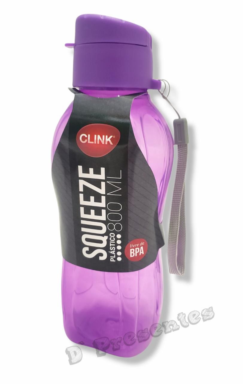 Garrafa De Água Squeeze Clink Plástico 800ml Livre De BPA - D' Presentes
