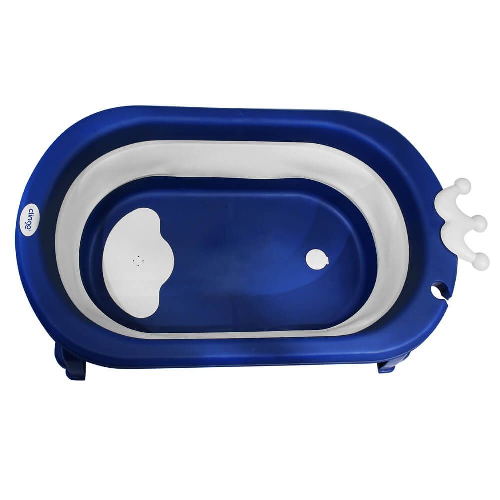 Banheira Portátil Infantil Dobrável e Flexível Coroa Azul - Clingo ...