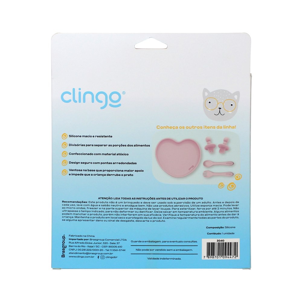 Prato de Silicone com Divisórias e Ventosa Rosa - Clingo - Tutti Amore ...
