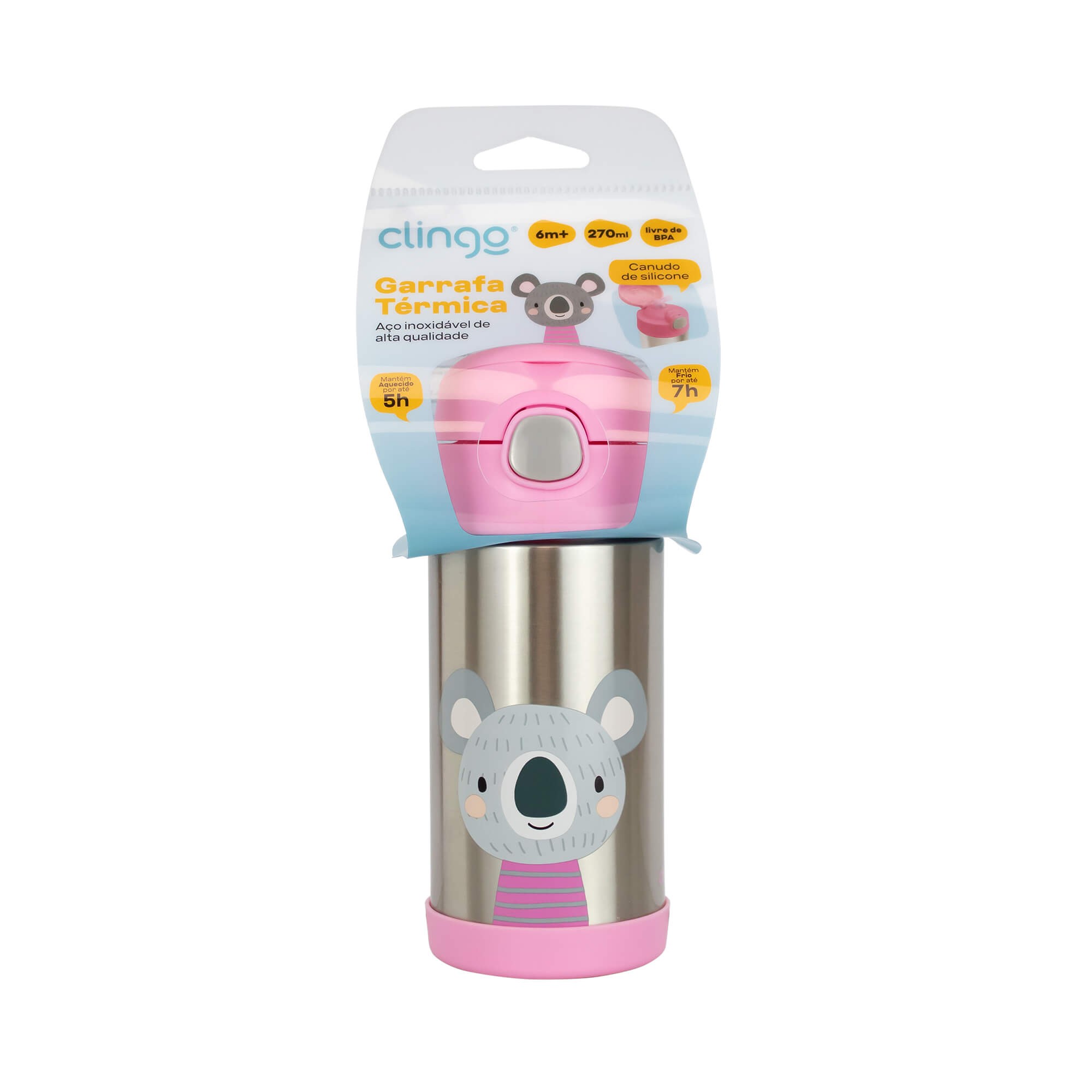 Garrafa Térmica Inox 270ml Coala - Clingo - Tutti Amore - A melhor loja ...