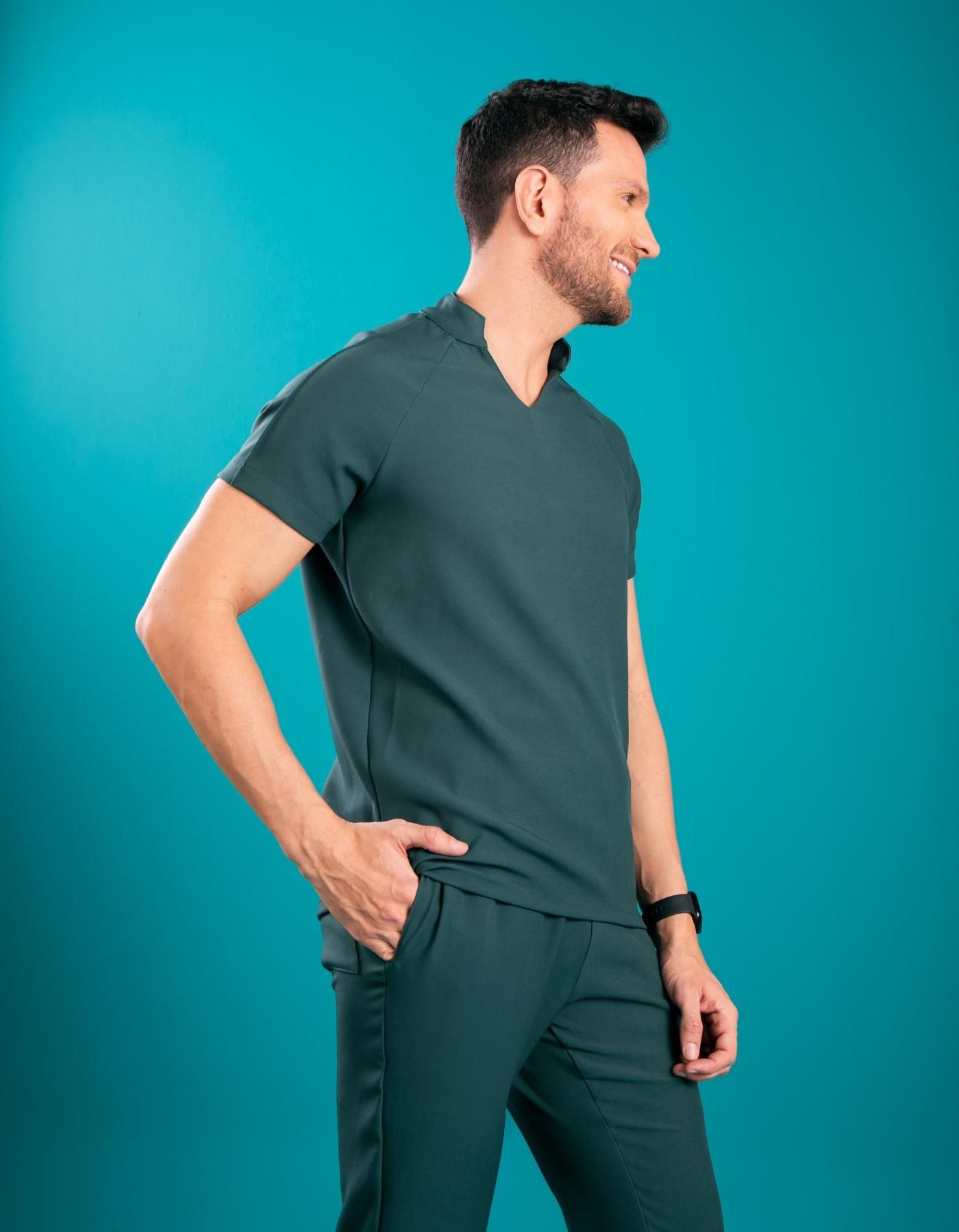 Scrub Masculino Ônix Verde Petróleo - Dra. Charm