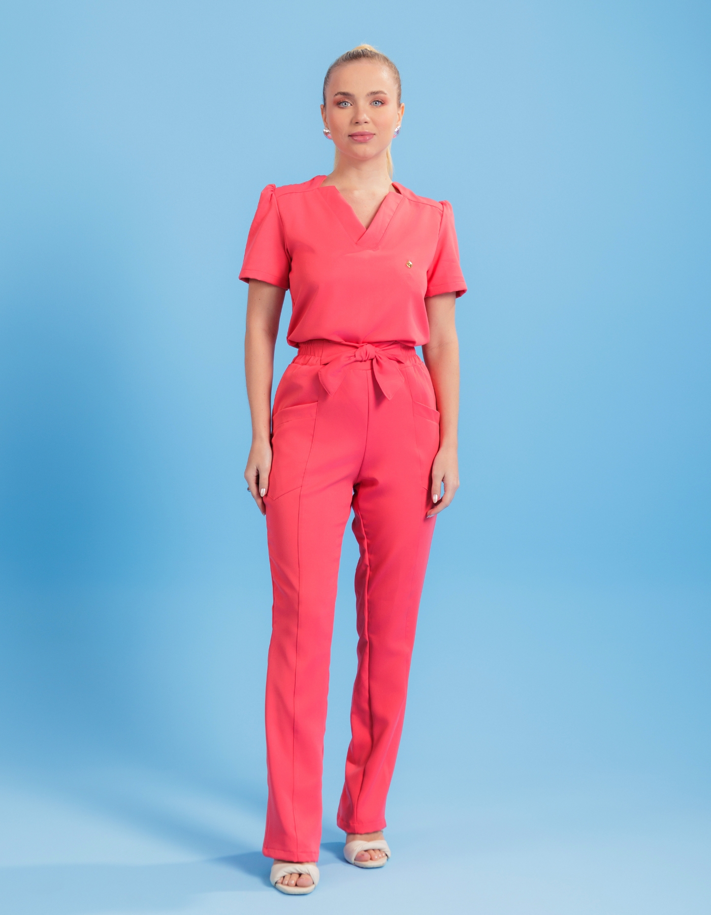 Scrub Feminino Lily Rosa Coral - Dra. Charm