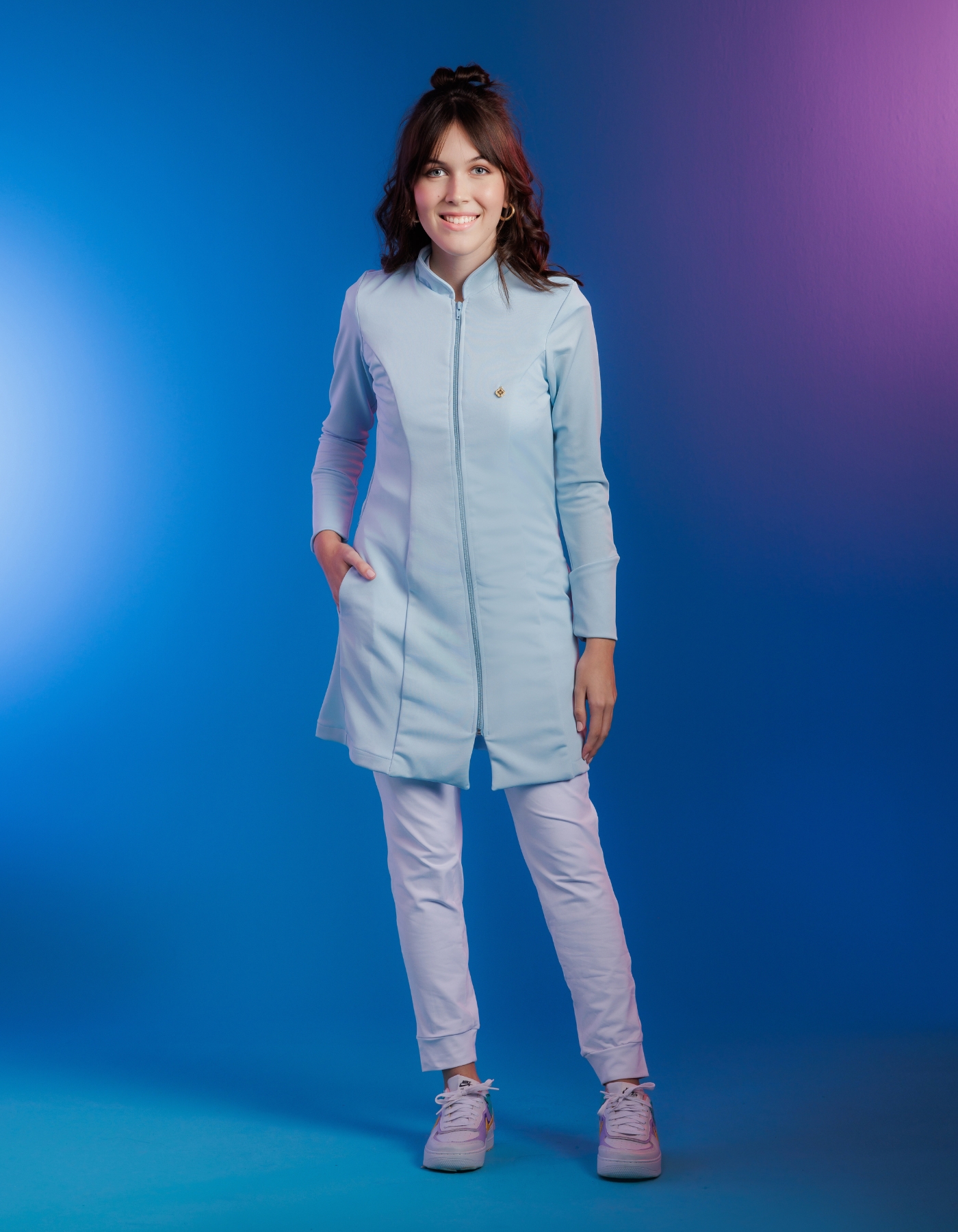 Jaleco Feminino Ava Azul Claro - Dra. Charm