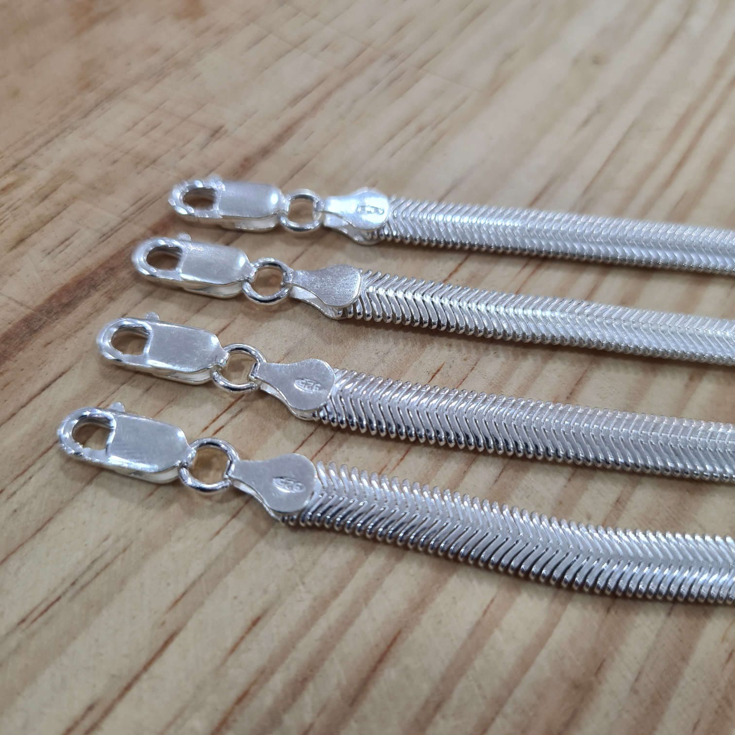 Pulseira Lacraia Prata 925 - 18cm - ZAROH JOIAS ATACADO