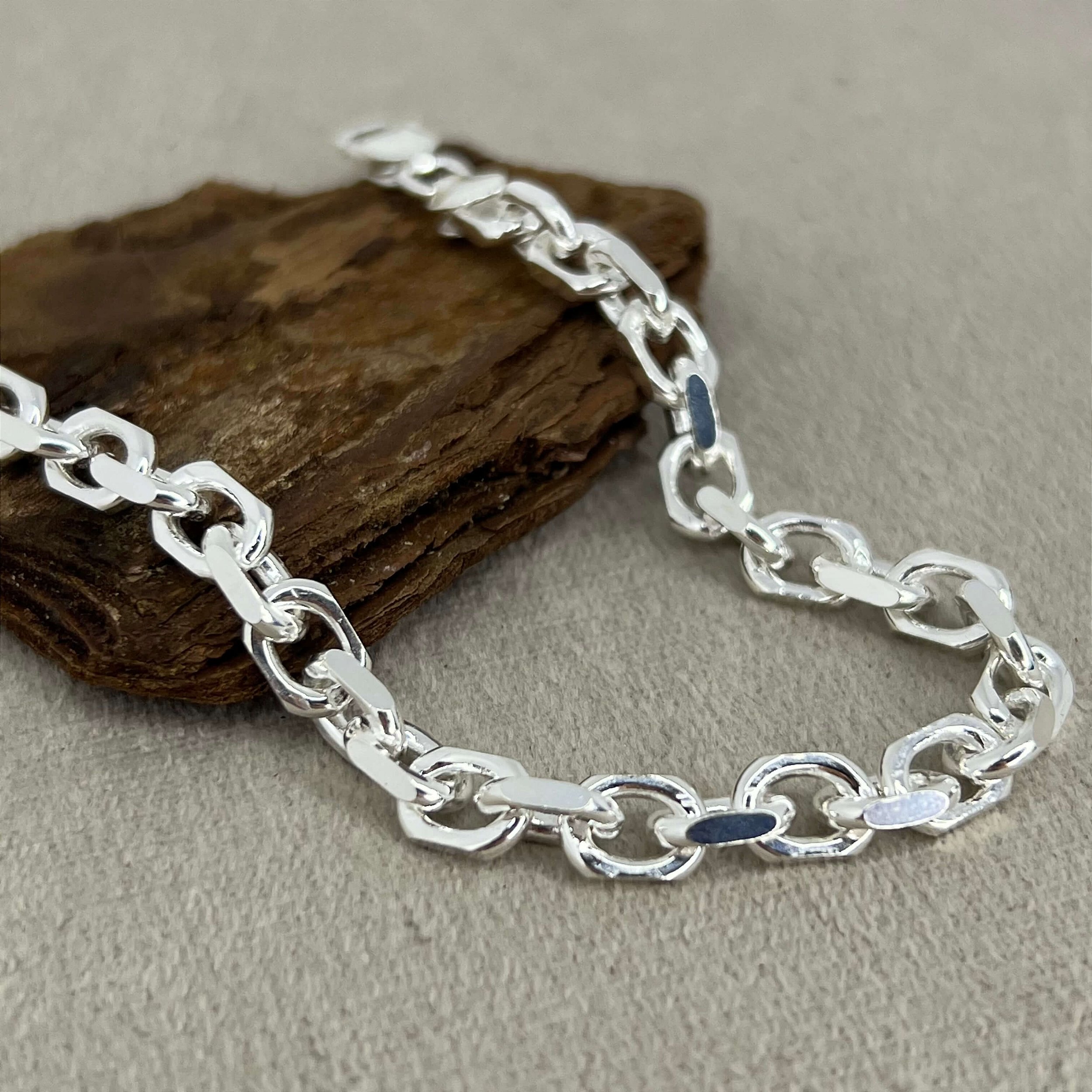 Pulseira Masculina F180 Prata 925 - 21cm - 18g - 6mm - PPR348 - ZAROH ...