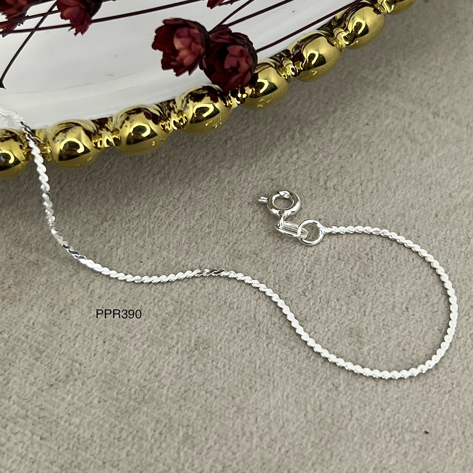 Pulseira Feminina Prata 925 - 19cm - PPR390 - ZAROH JOIAS ATACADO