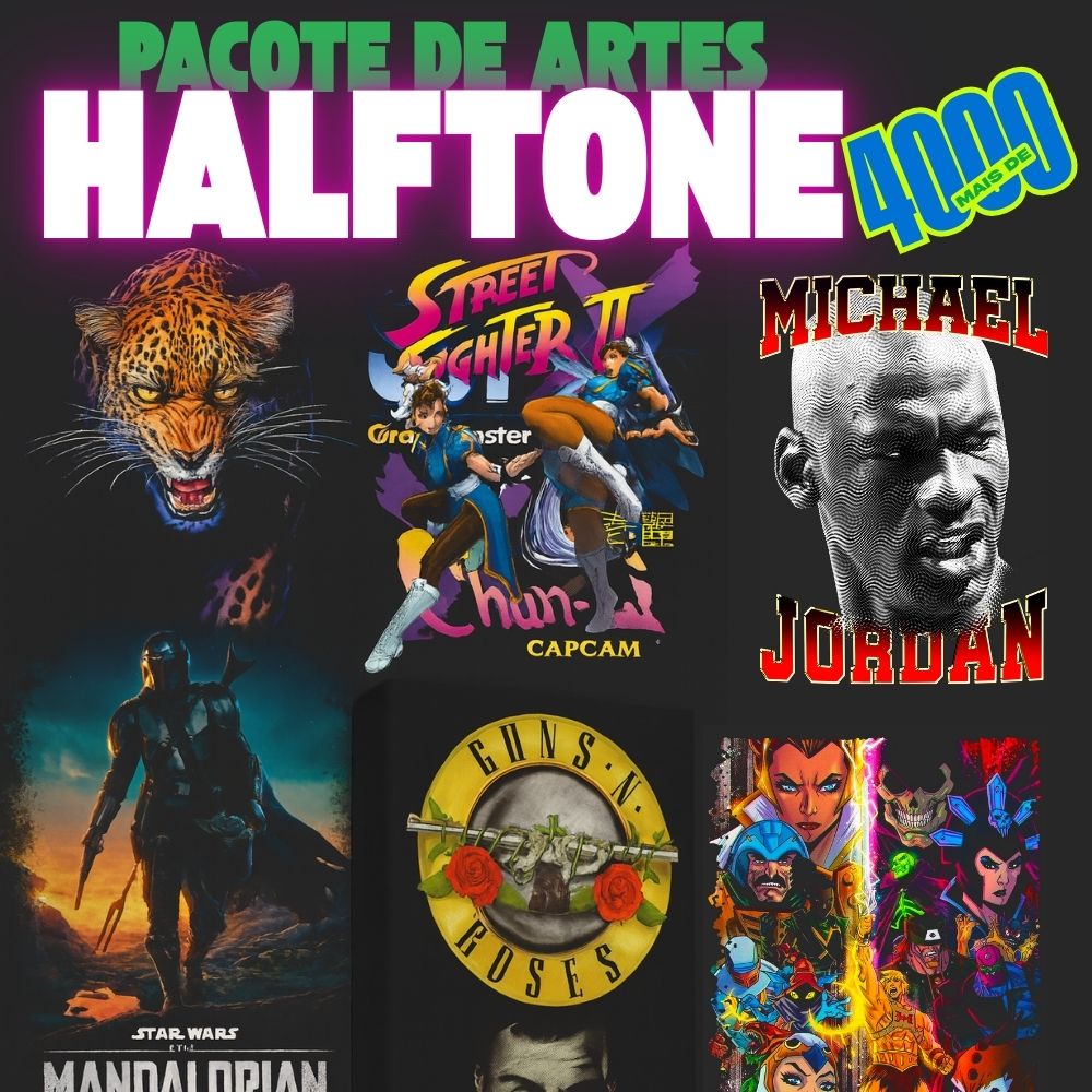 HALFTONE - SUPER PACOTE com +4000 ARTES para DTF - Nasus ink - A loja ...