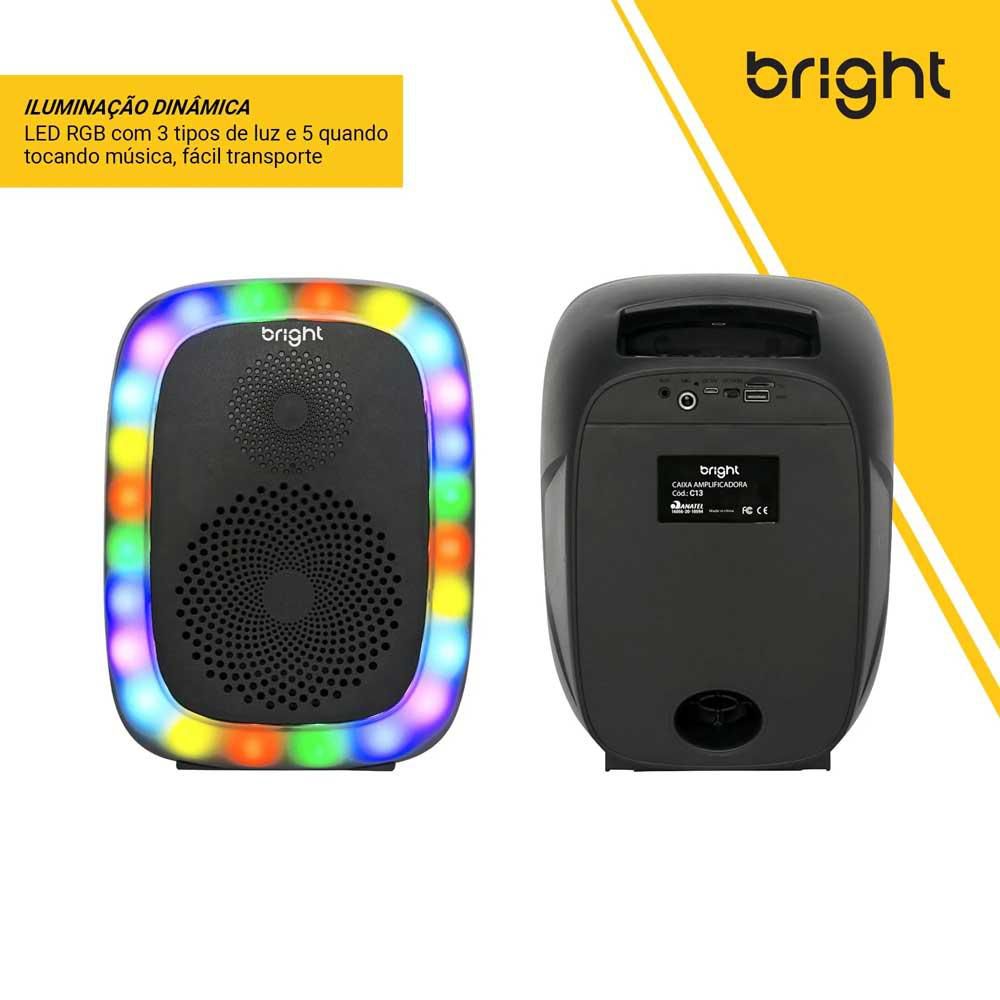 Caixa Amplificada Bright Color Boom Bluetooth Bateria - C13 - Shoploko ...