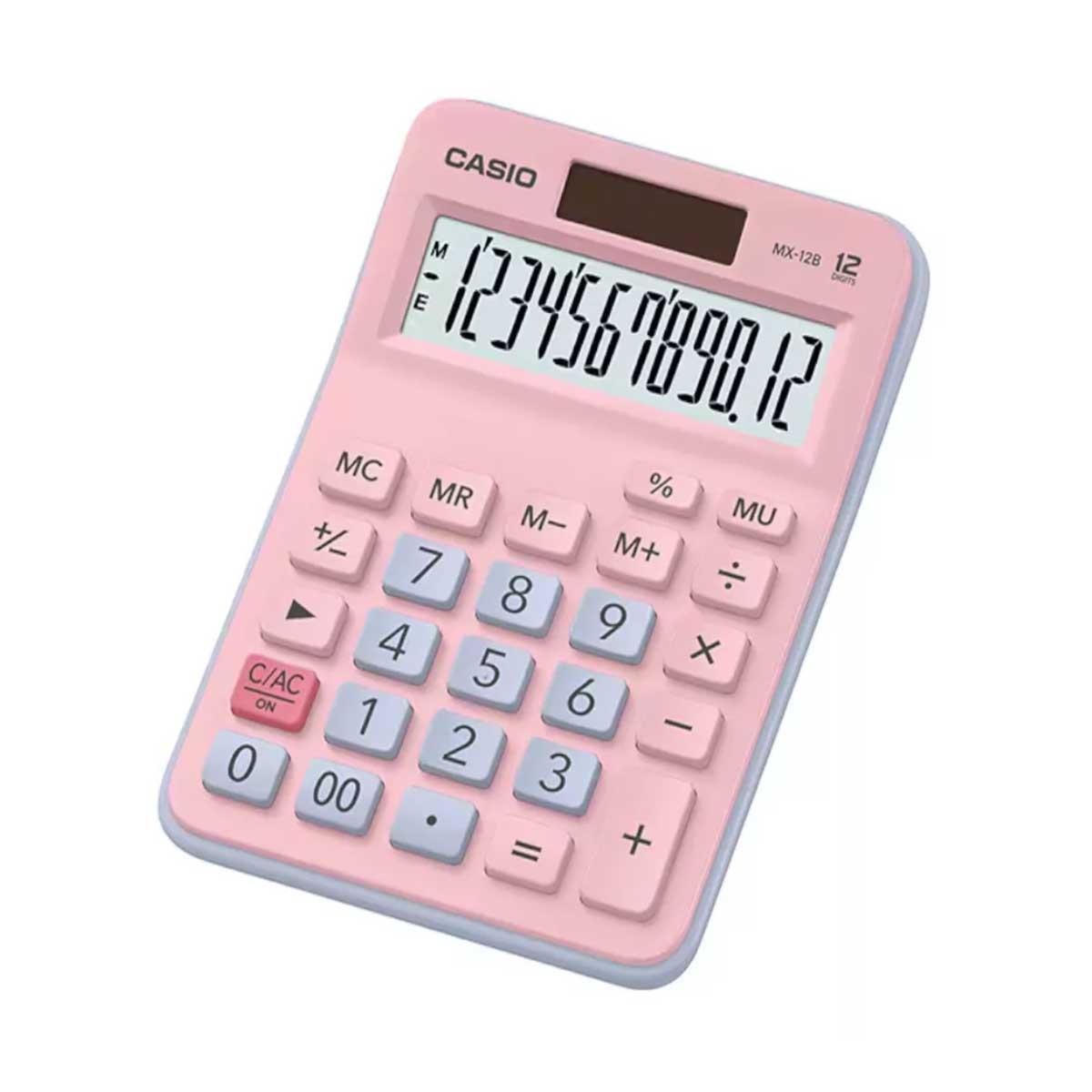 Calculadora de Mesa Casio 12 Dígitos MX-12B-PKLB - Rosa - Shoploko - Por você, para você