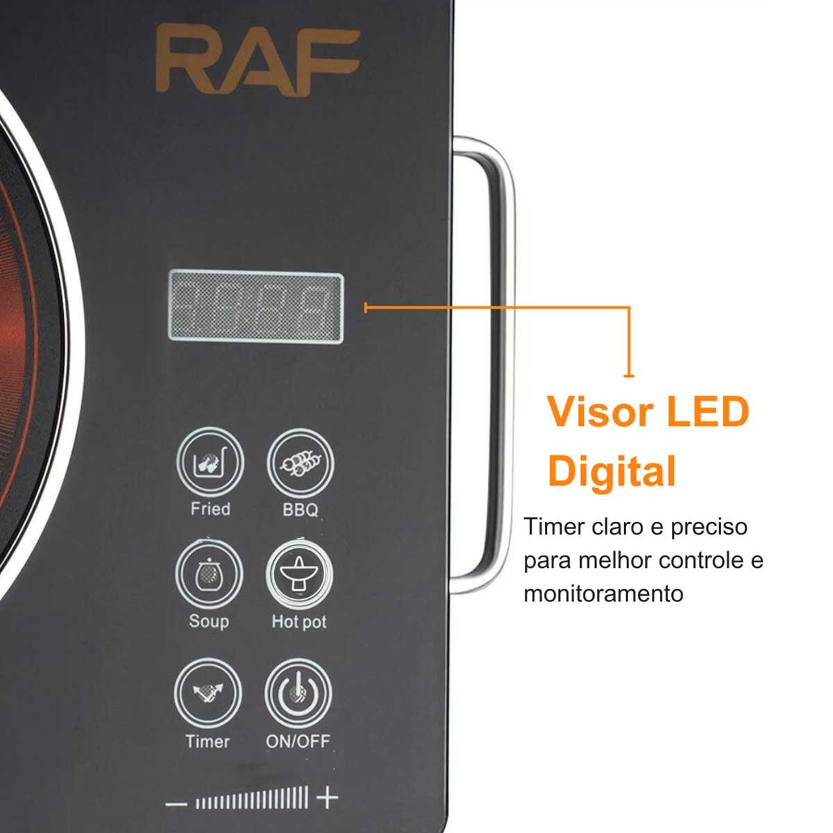 Cooktop Elétrico Infrared RAF 1 Boca 2200W R.8045 Preto 220V - Shoploko - Por você, para você