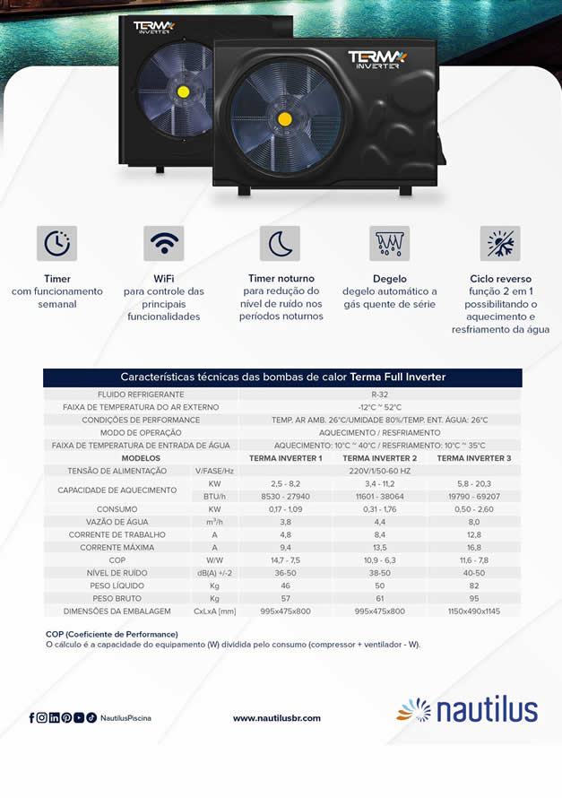 Trocador de Calor Terma Split 2 Inverter Nautilus - Piscinacenter ...