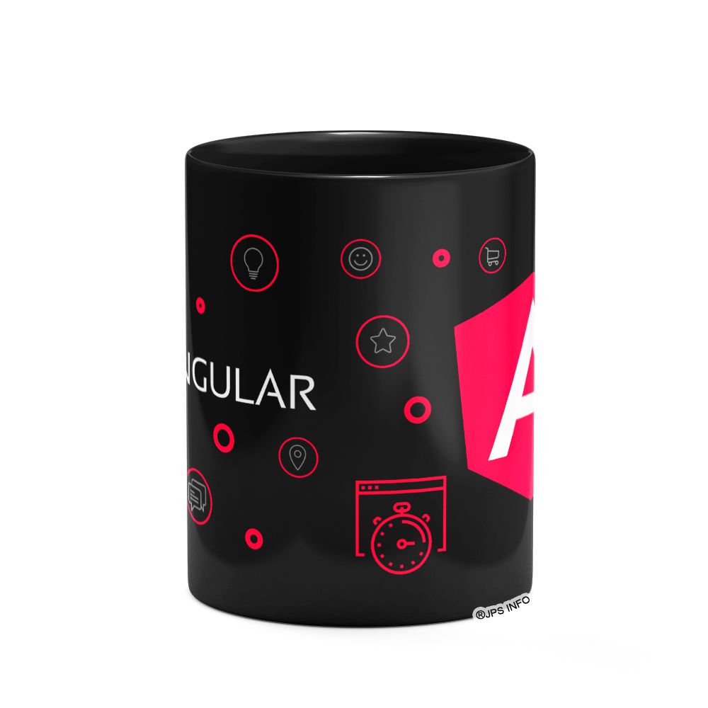 Caneca Dev Angular - Preta - Fun Geek Store