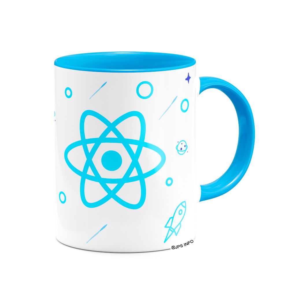 Caneca Dev React JS - B-blue - Fun Geek Store