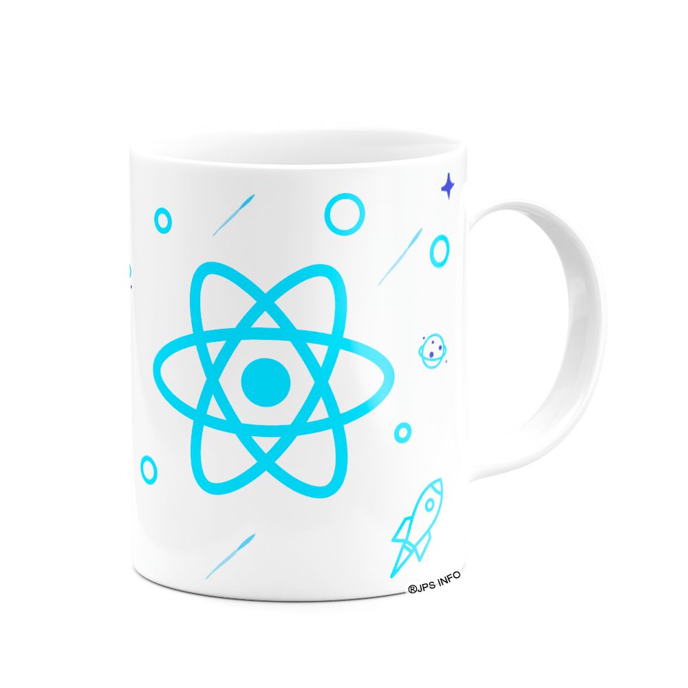 Caneca Dev React JS - Branca - Fun Geek Store
