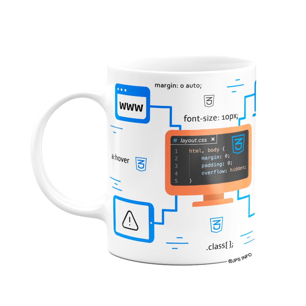 Caneca Dev CSS 3 - Branca - Fun Geek Store