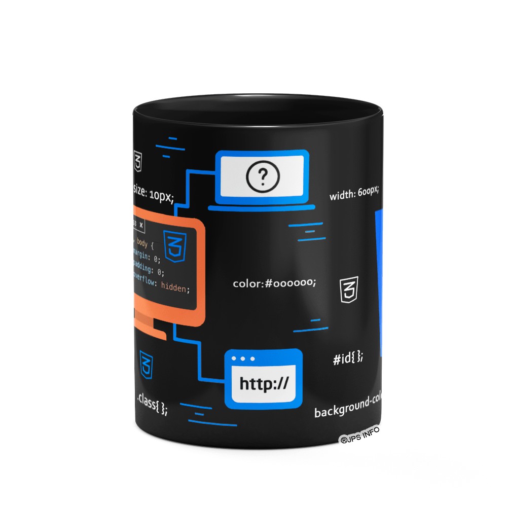 Caneca Dev CSS 3 - Preta - Fun Geek Store