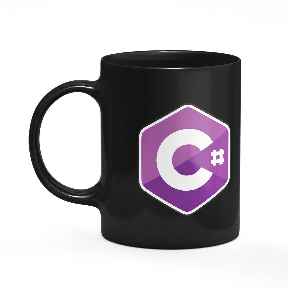 Caneca Dev C sharp Glass preta - Fun Geek Store