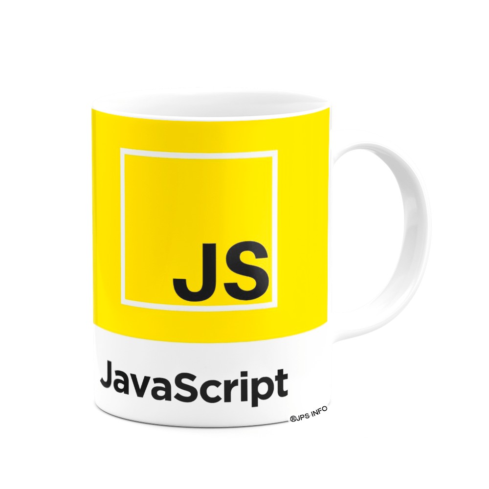 Caneca Dev Js JavaScript Branca - Fun Geek Store