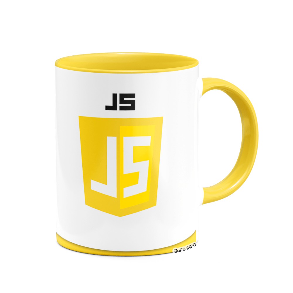 Caneca Dev Js JavaScript B-yellow - Fun Geek Store