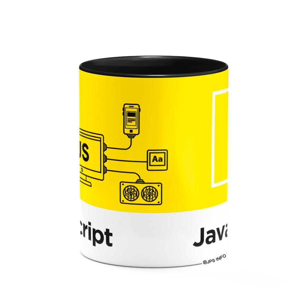 Caneca dev JS JavaScript B-black - Fun Geek Store