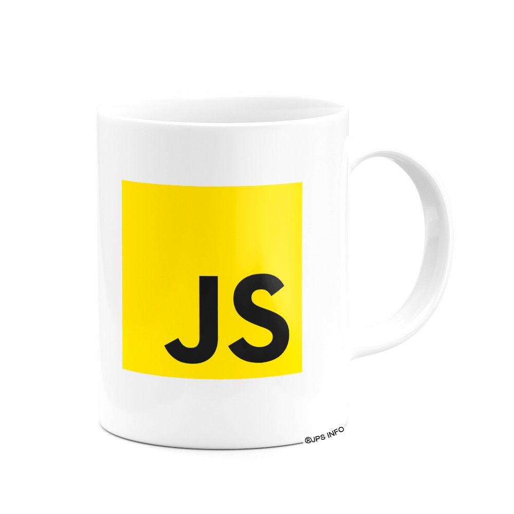 Caneca Dev Js JavaScript Branca - Fun Geek Store