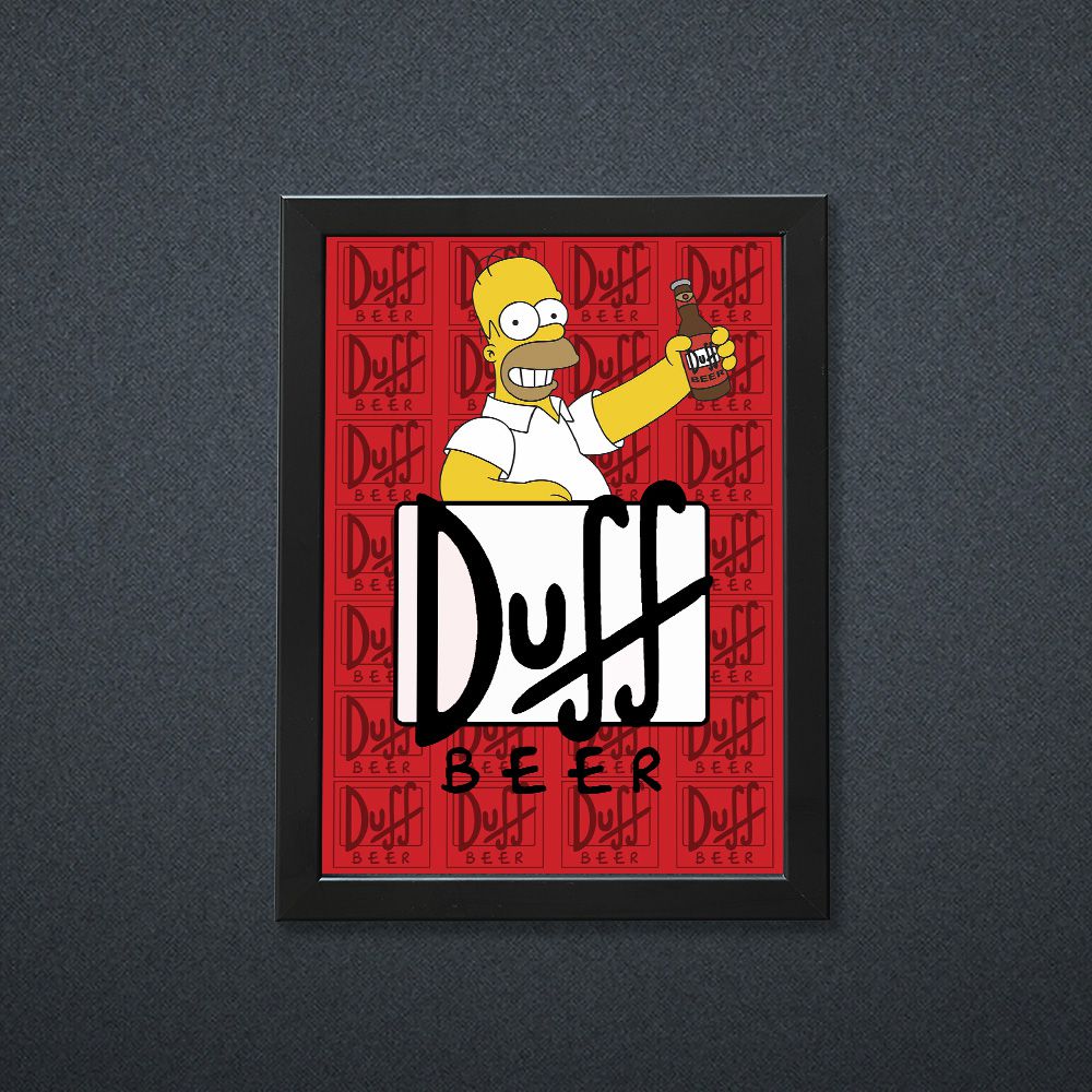 Quadro A4 - Homer Simpson Duff - Fun Geek Store