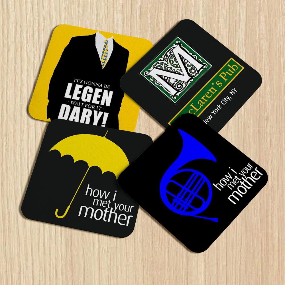 Porta copos quadrado - Icons How i met your mother - Fun Geek Store