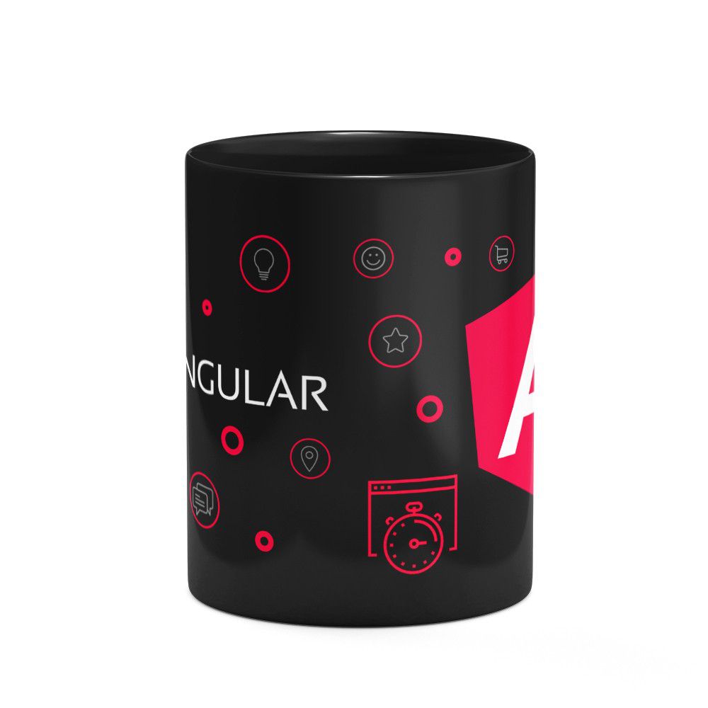 Caneca Dev Angular - Preta (Saldo) - Fun Geek Store