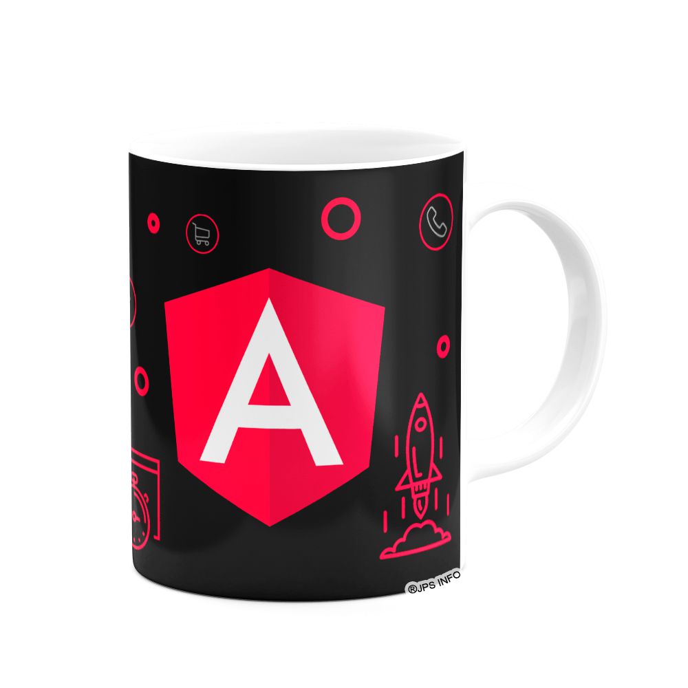 Caneca Dev Angular - Dark White - Fun Geek Store