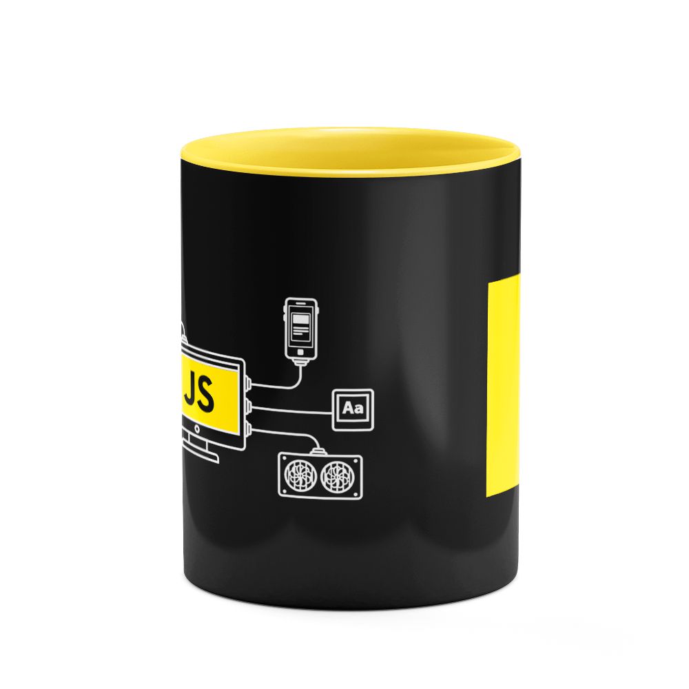 Caneca Dev JS JavaScript - Dark B-yellow (Saldo) - Fun Geek Store