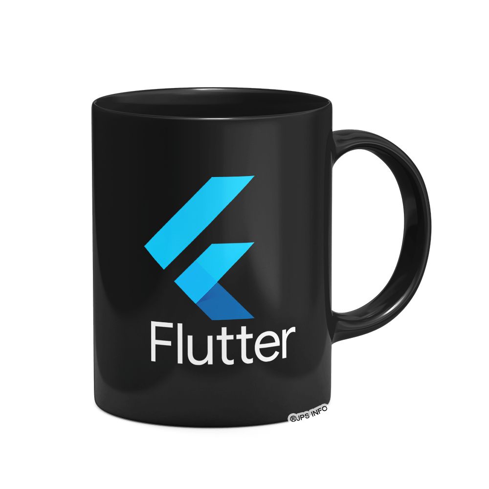 Caneca Dev - Flutter - Preta - Fun Geek Store