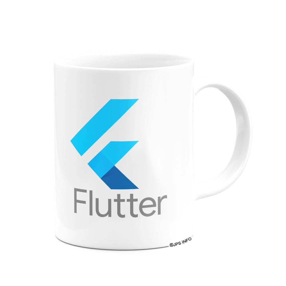 Caneca Dev - Flutter - Branca - Fun Geek Store