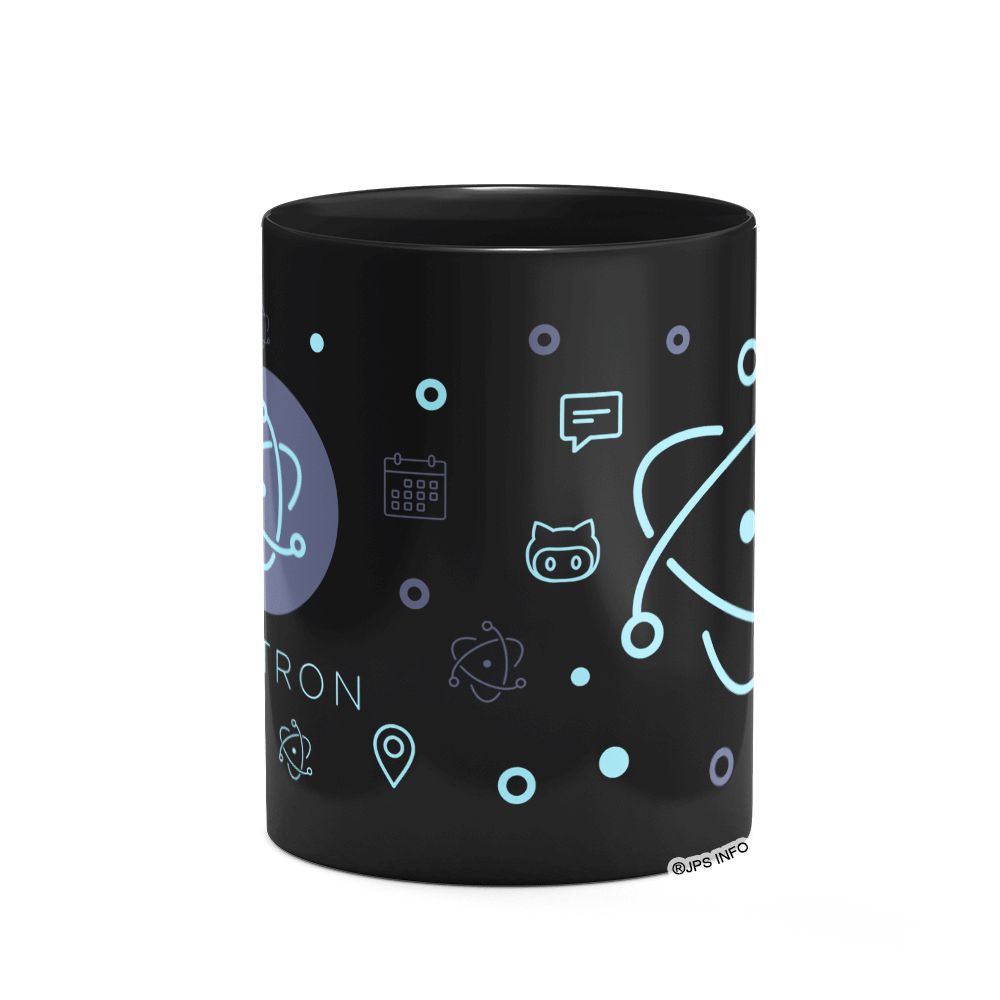 Caneca Dev - Electron JS - Preta - Fun Geek Store
