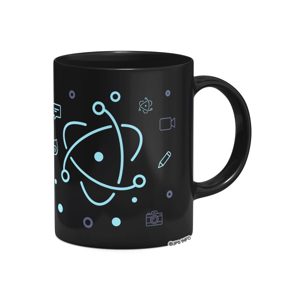 Caneca Dev - Electron JS - Preta - Fun Geek Store