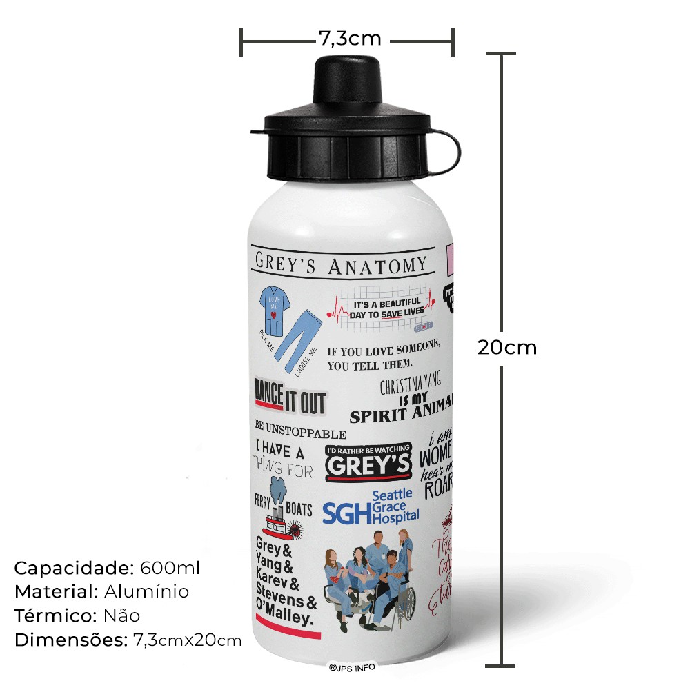 Garrafa Squeeze MQ Icons Moments - The office - com nome - Fun Geek Store