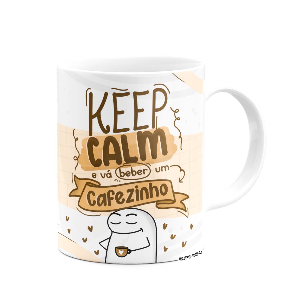 Caneca Flork Divertida - Keep Calm, beba um cafezinho! - Fun Geek Store