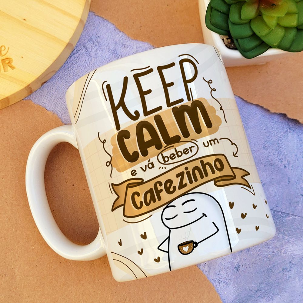 Caneca Flork Divertida - Keep Calm, beba um cafezinho! - Fun Geek Store
