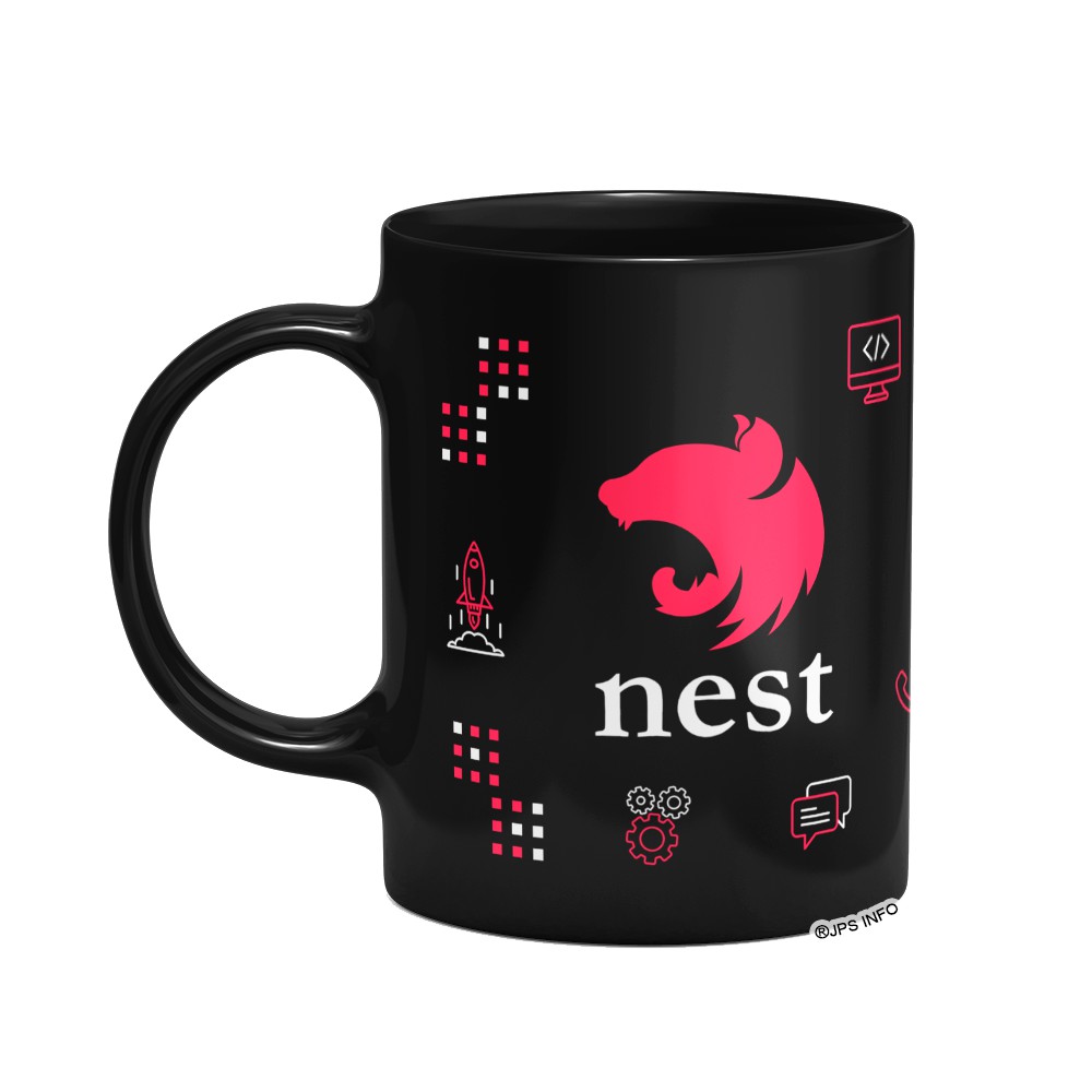 Caneca Dev - Nest JS - Preta - Fun Geek Store