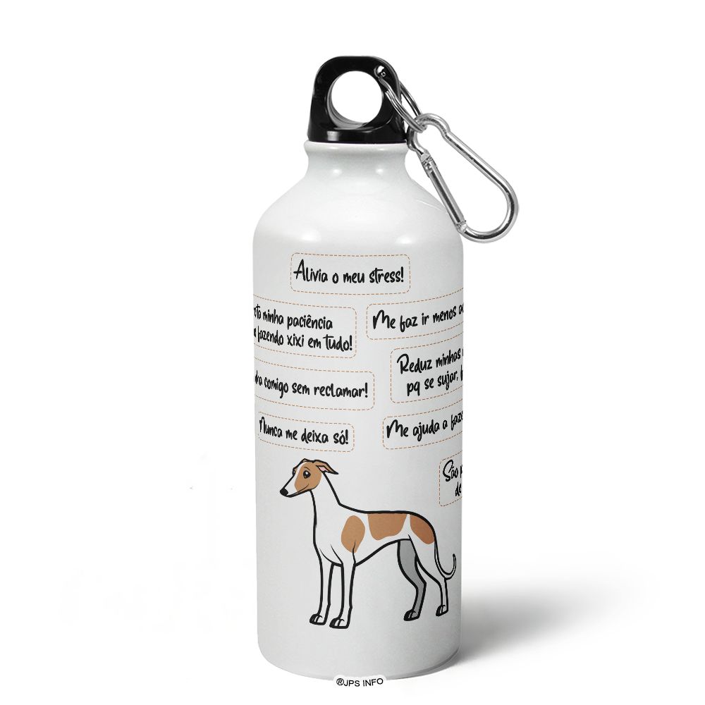 Garrafa Squeeze MQ - Meu Galgo, melhor pessoa! - Fun Geek Store
