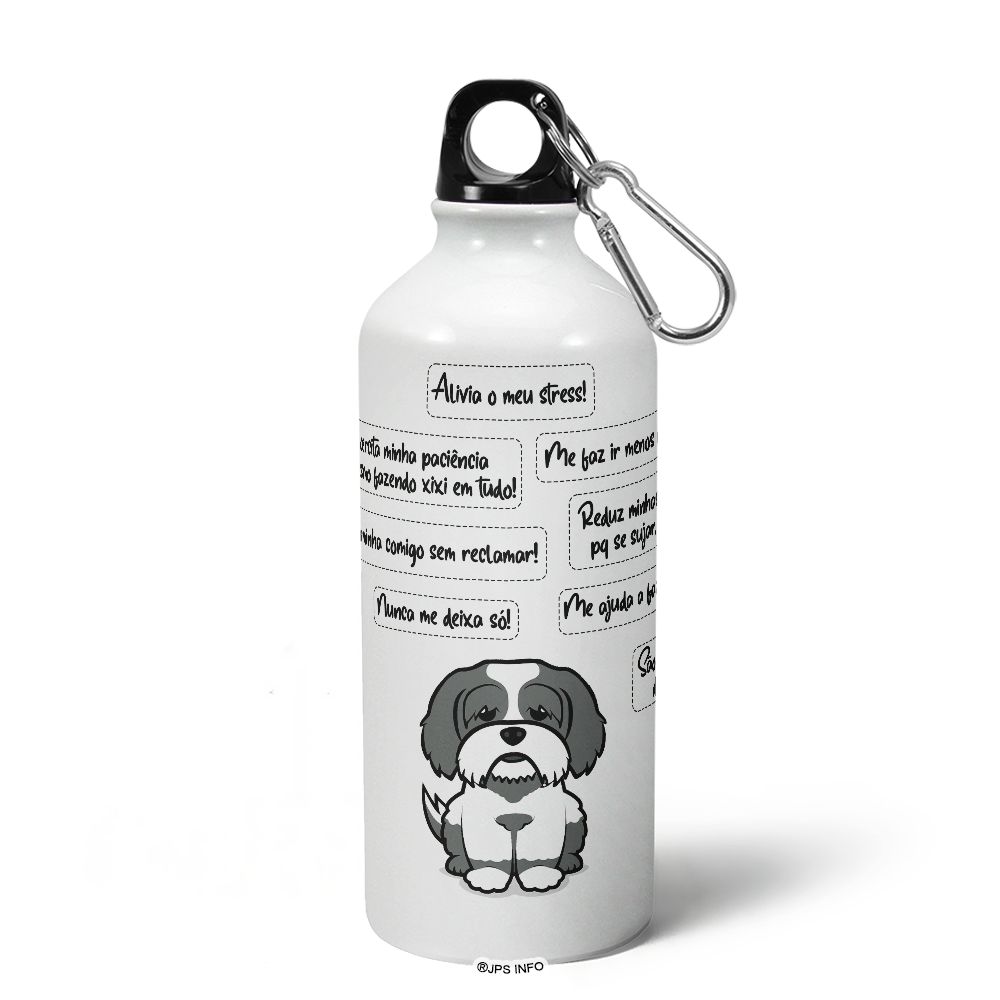 Garrafa Squeeze MQ - Meu Lhasa Apso, melhor pessoa! - JPS INFO