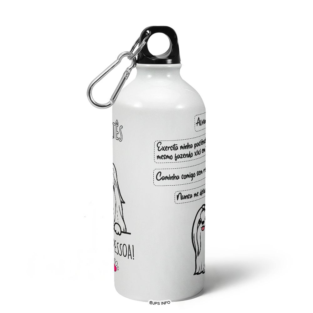 Garrafa Squeeze MQ - Meu Maltês, melhor pessoa! - Fun Geek Store
