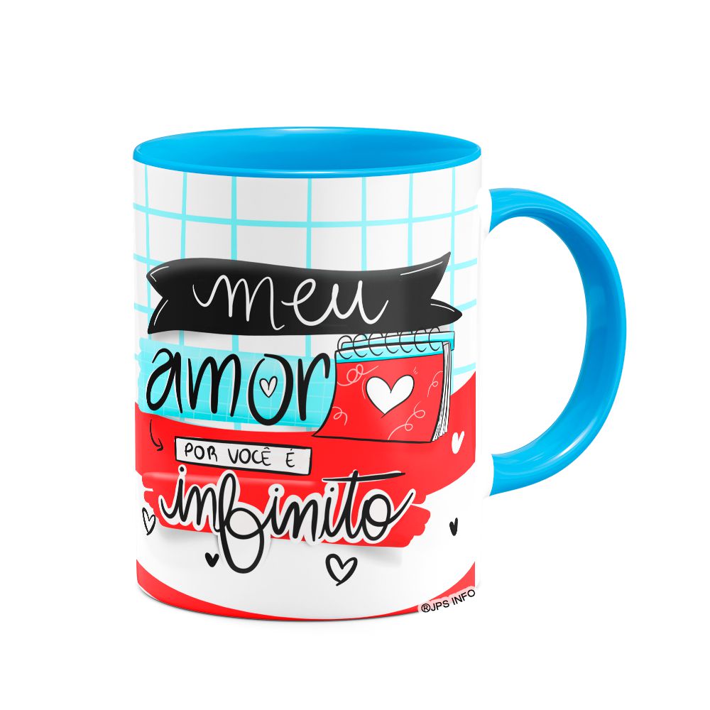 Caneca Namorados - Meu amor é infinito - B-blue - Fun Geek Store