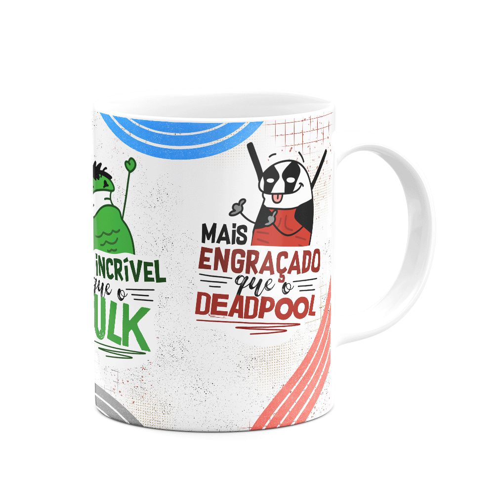 Caneca Geek Flork - Super Flork Heróis - branca - Fun Geek Store